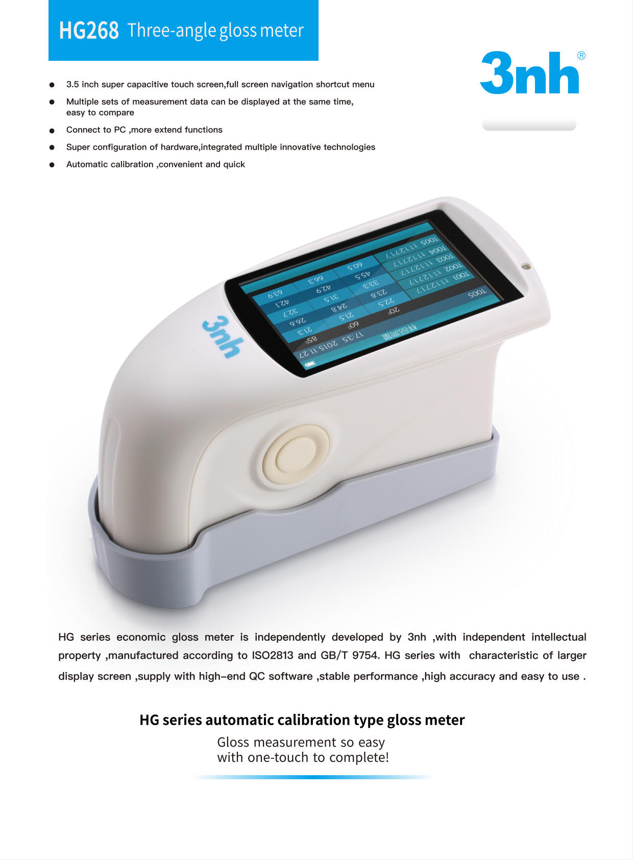 3nh รุ่น NHG-268 เครื่องวัดความมันเงาแสดงผลวัดค่าแบบดิจิตอล3มุุม,Multi-angle Precise Gloss Meter ...