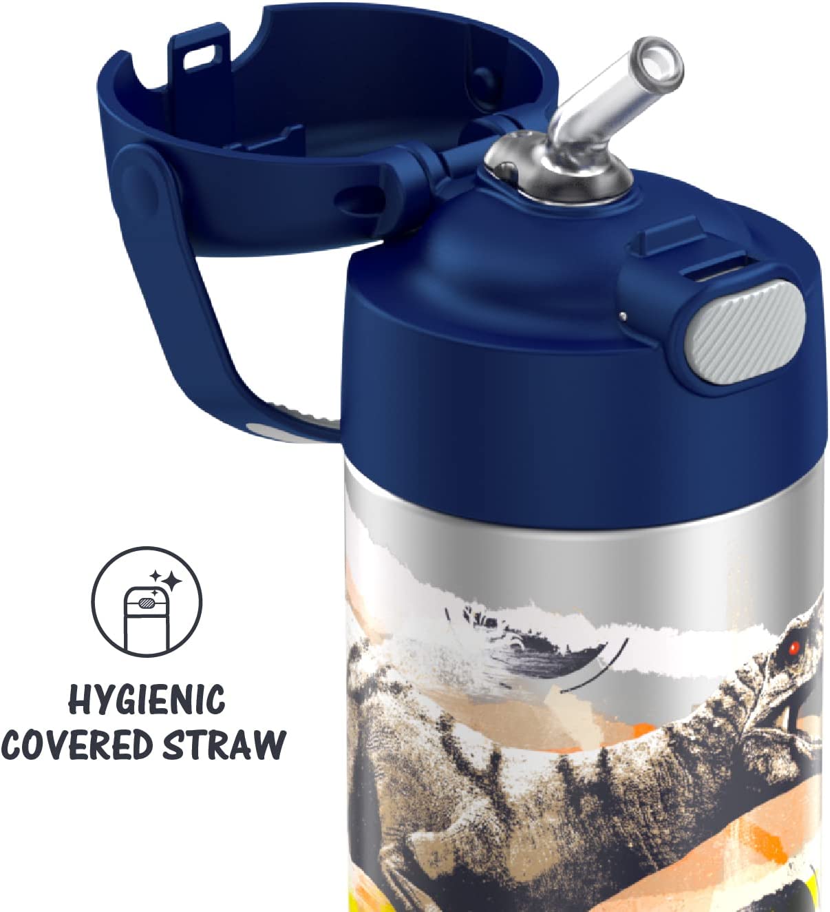 THERMOS Jurassic World: Dominion FUNTAINER 12 Ounce Stainless Steel Vacuum Insulated Kids Straw ...